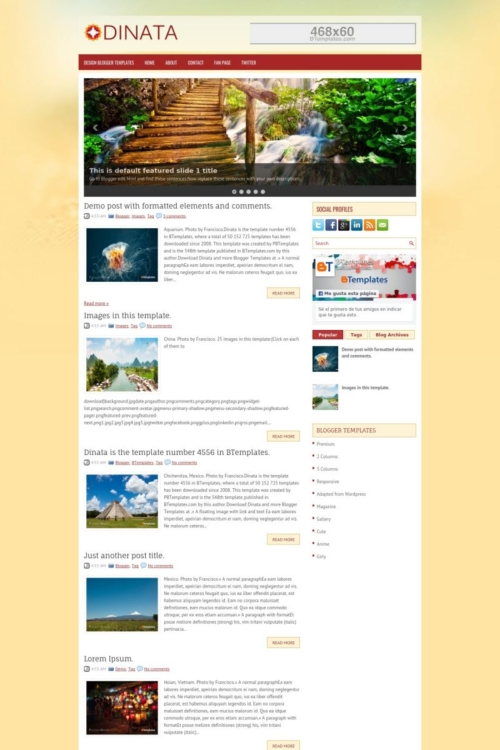 Dinata Blogger Template - BTemplates