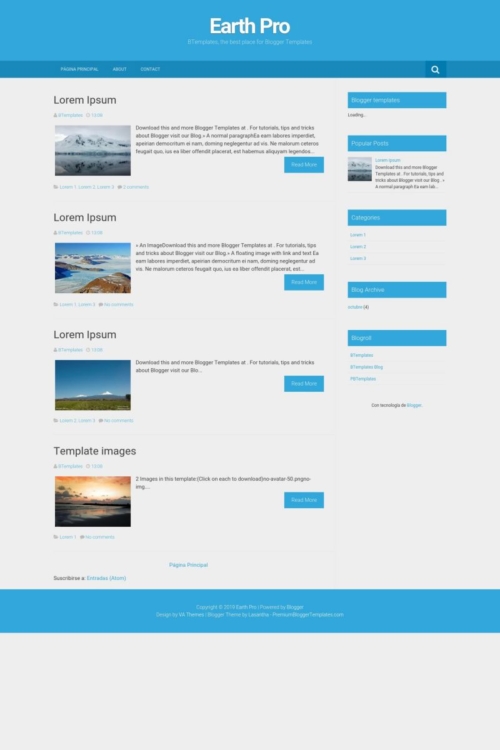 Earth Pro Blogger template - BTemplates