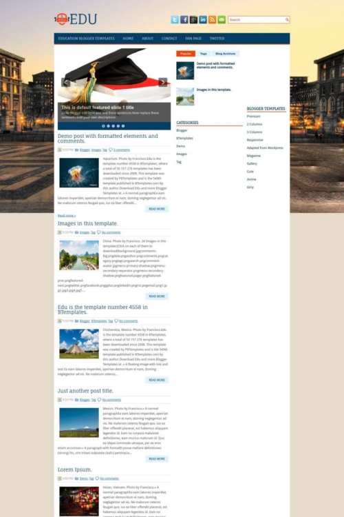 Edu Blogger Template - BTemplates