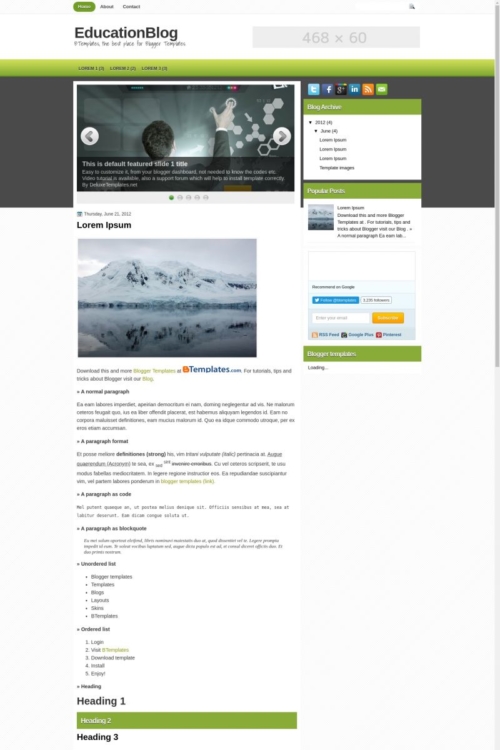 EducationBlog Blogger Template - BTemplates