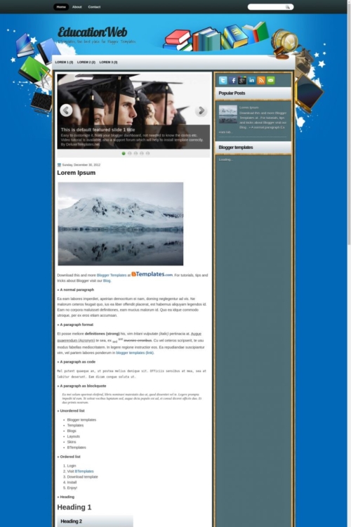 EducationWeb Blogger Template - BTemplates