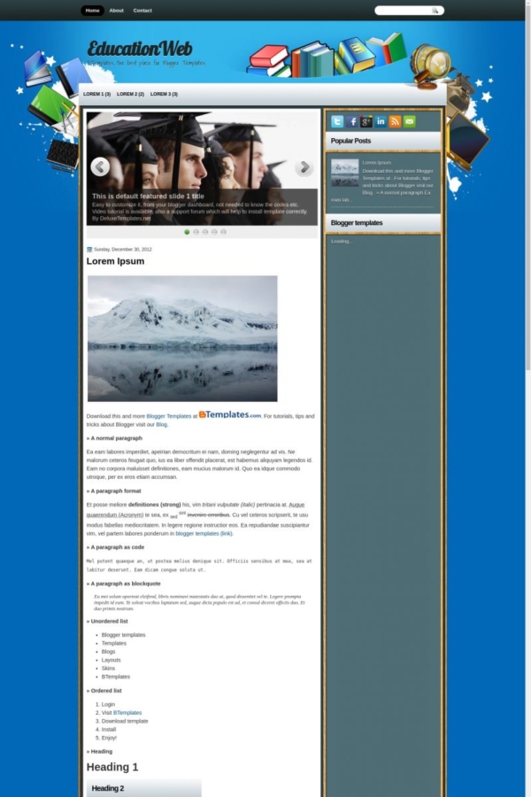 EducationWeb Blogger Template - BTemplates