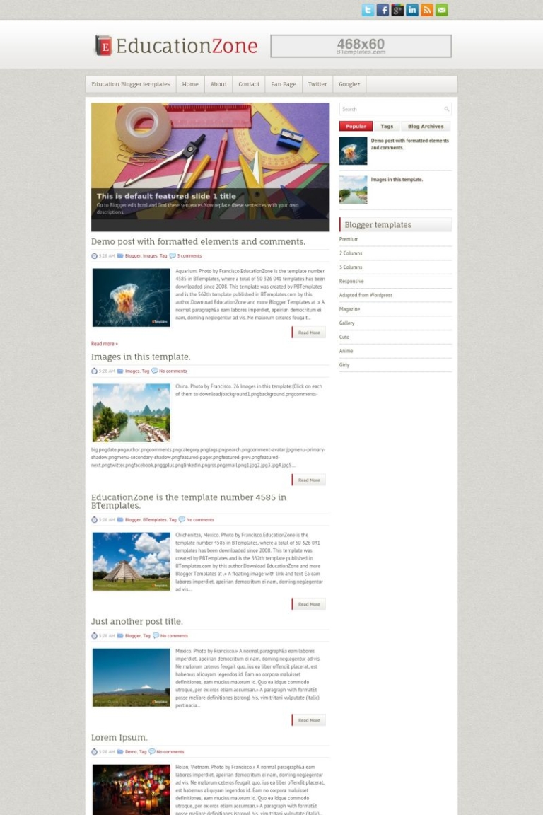 EducationZone Blogger Template - BTemplates