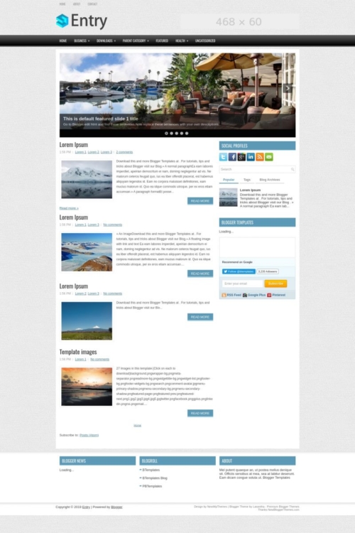 Entry Blogger Template - BTemplates