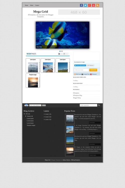 Mega Grid Blogger Template - BTemplates