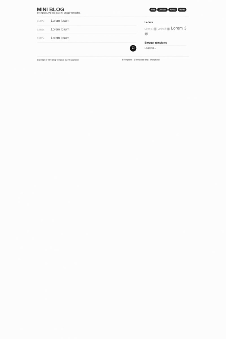 Mini Blog Blogger Template - BTemplates