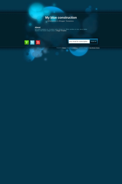 My blue construction Blogger Template - BTemplates