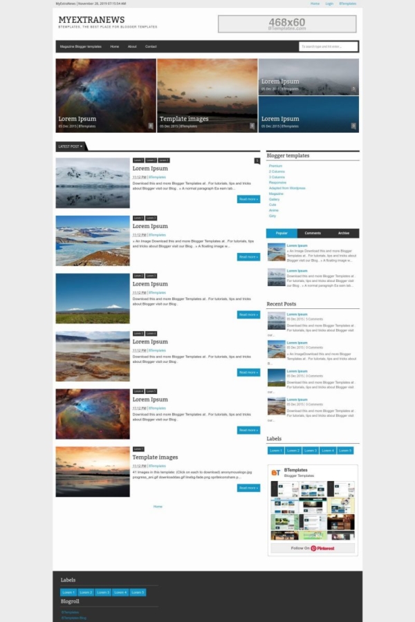 MyExtraNews Blogger Template - BTemplates