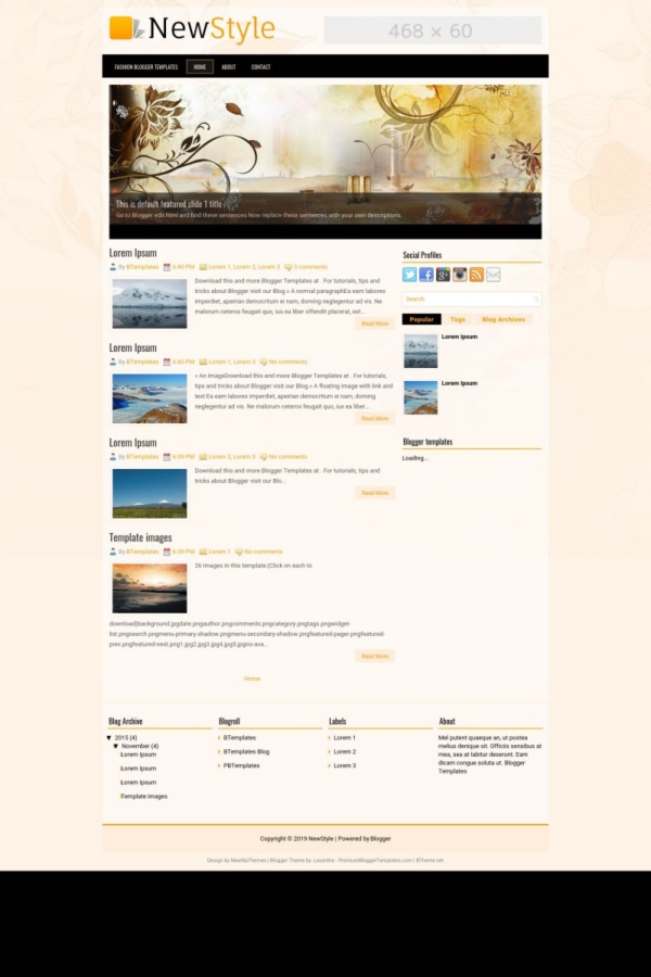 NewStyle Blogger Template - BTemplates