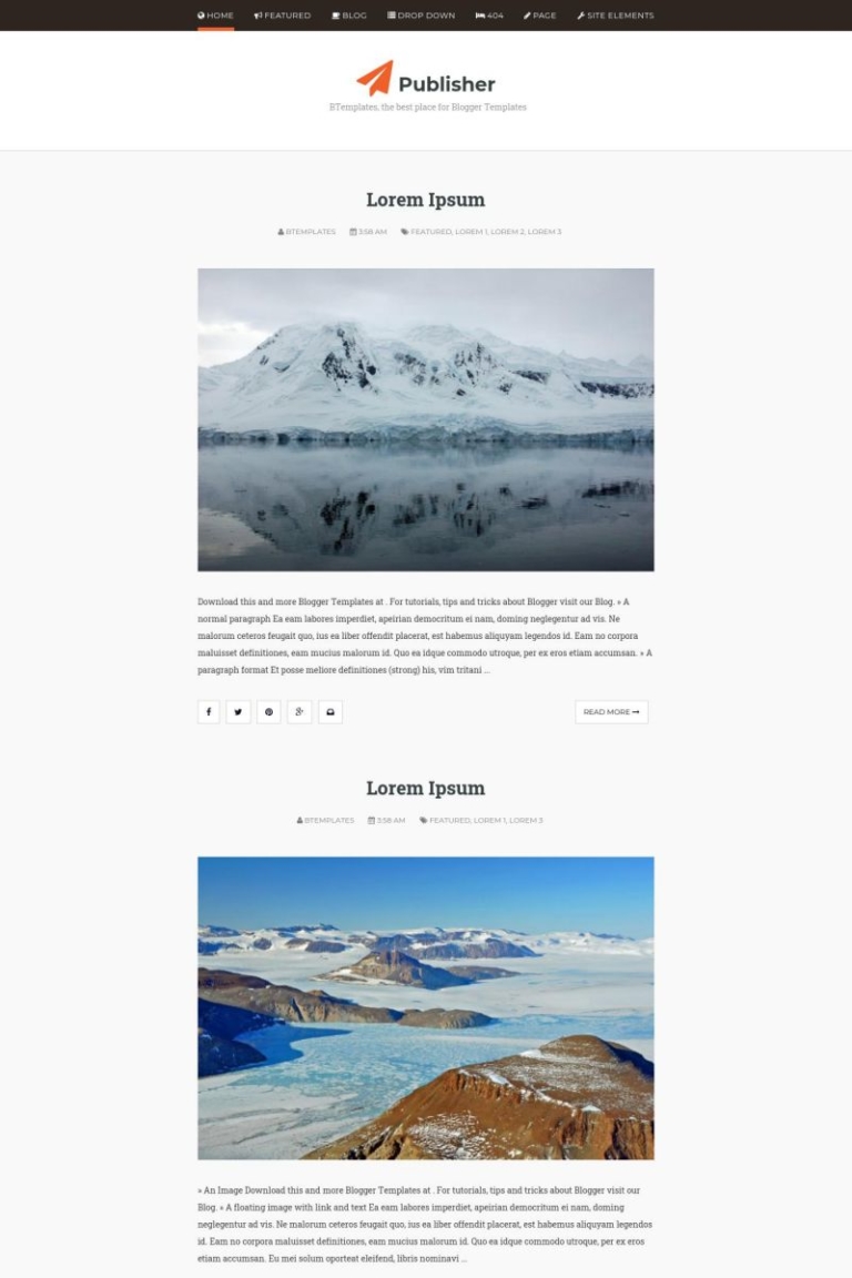 Publisher Blogger Template - BTemplates