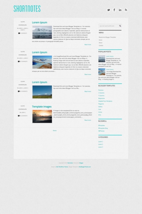 Shortnotes Blogger template - BTemplates