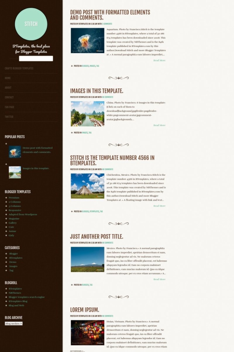 Stitch Blogger template - BTemplates