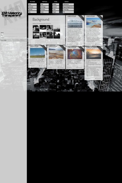 X10 Masonry Transparent Blogger template - BTemplates