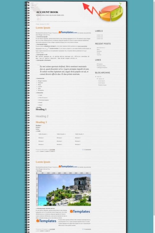 Account Book Blogger Template - BTemplates