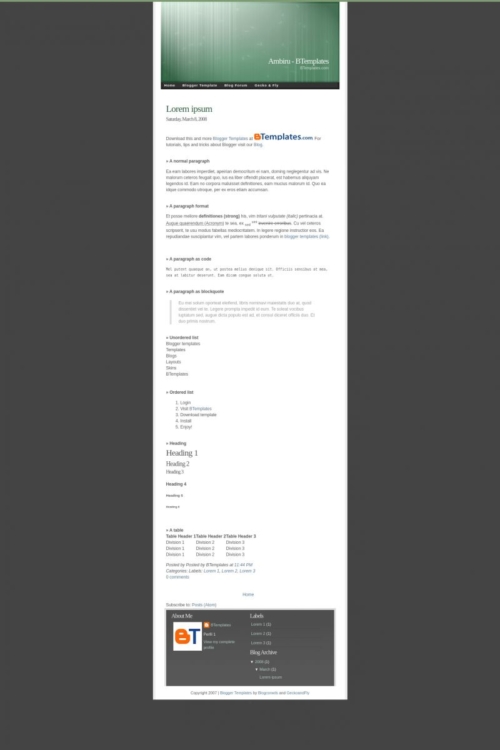 Ambiru Blogger Template - BTemplates