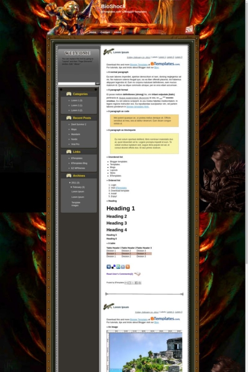 BioShock Blogger Template - BTemplates