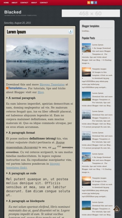 Blacked Blogger Template - BTemplates
