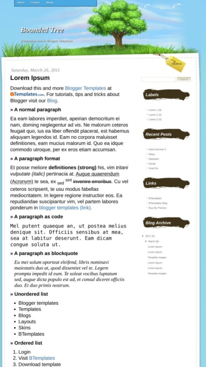 Bounded Tree Blogger template - BTemplates