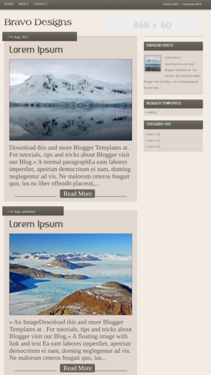 Bravo Design Blogger Template - BTemplates