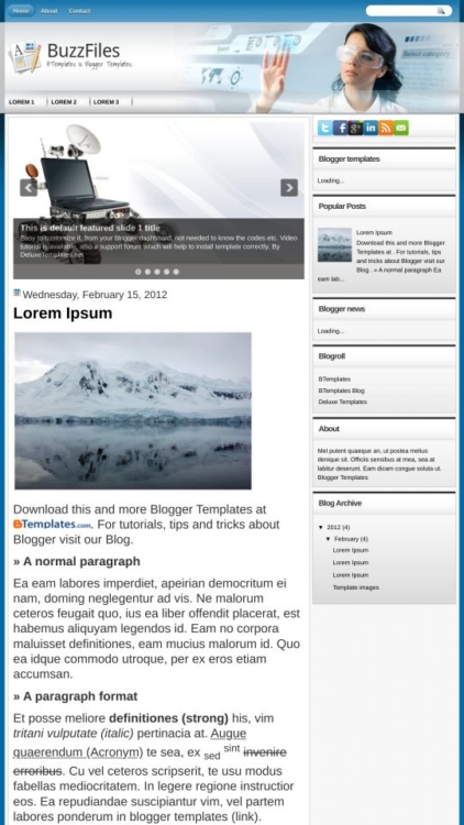 BuzzFiles Blogger Template - BTemplates