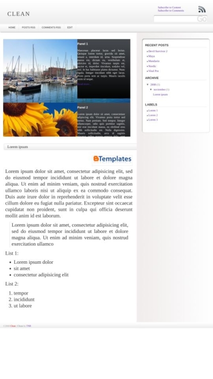 Clean Blogger Template - BTemplates