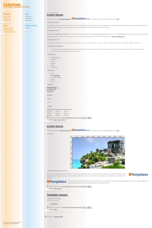 Columnas Blogger Template - BTemplates