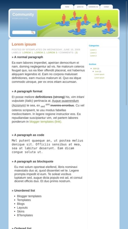 Community Blogger Template - BTemplates