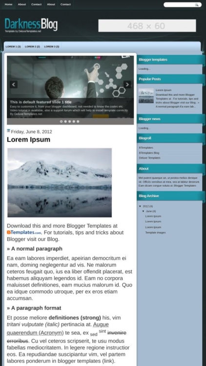 DarknessBlog Blogger Template - BTemplates