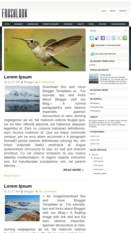 FreshLook Blogger Template - BTemplates