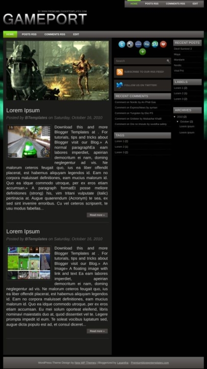 Game Port Blogger Template - BTemplates