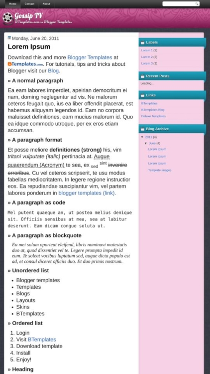 Gossip TV Blogger Template - BTemplates