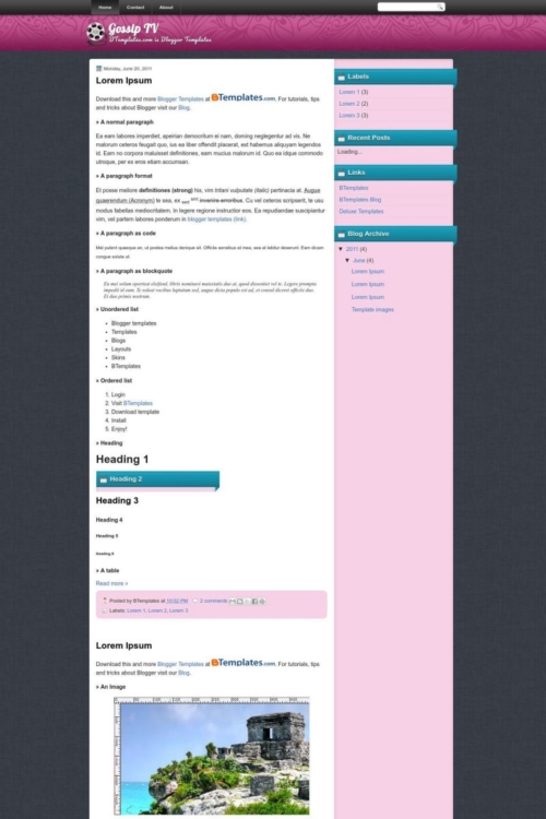 Gossip TV Blogger Template - BTemplates