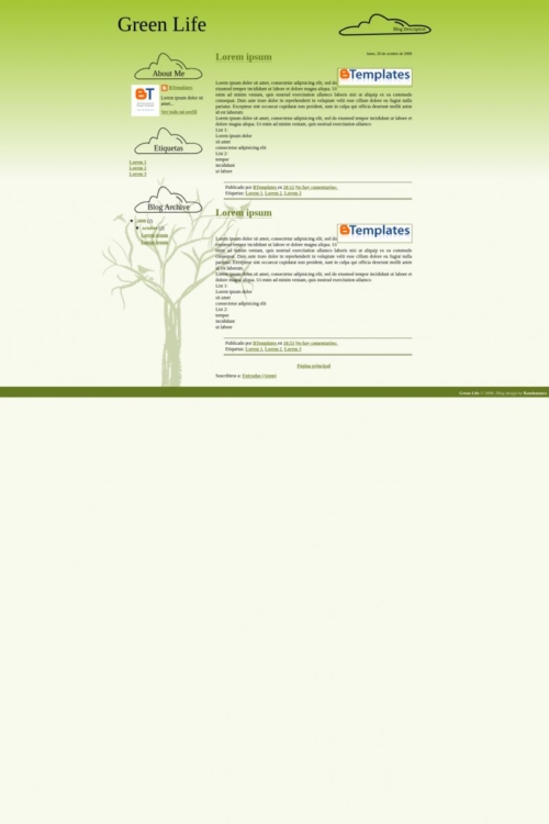 Green Life Blogger Template - BTemplates