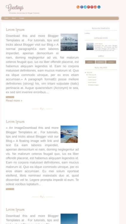 Greetings Blogger template - BTemplates