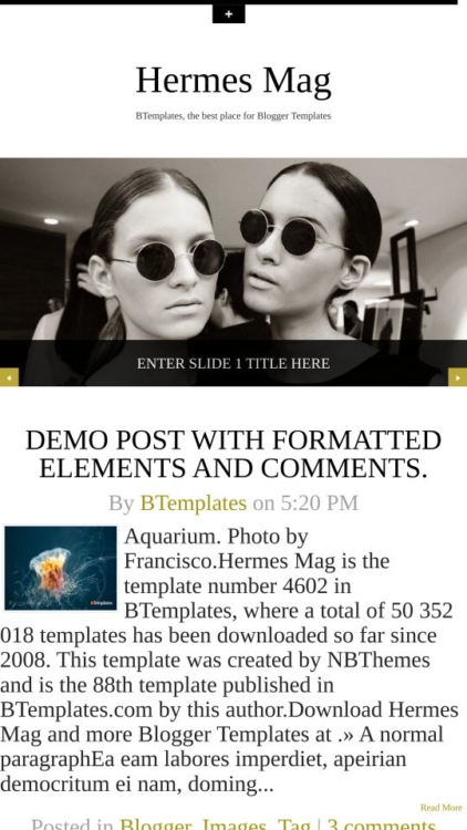 Hermes Mag Blogger Template - BTemplates