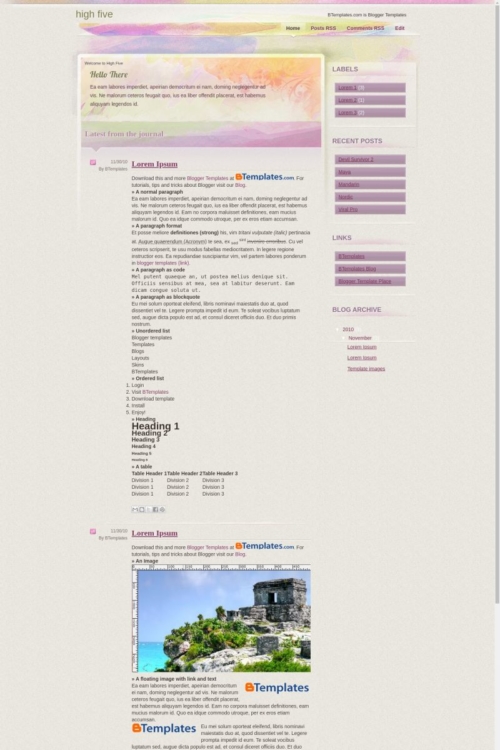 High Five Blogger Template - BTemplates