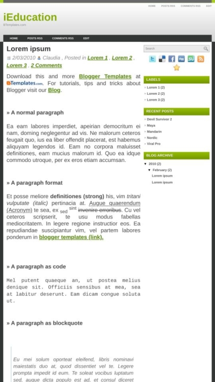 iEducation Blogger Template - BTemplates