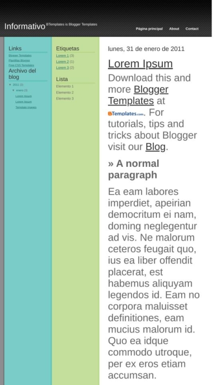Informativo Blogger Template - BTemplates