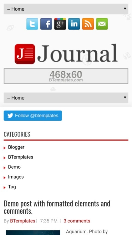 Journal Blogger Template - BTemplates