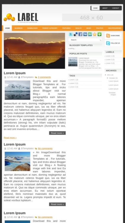 Label Blogger Template - BTemplates