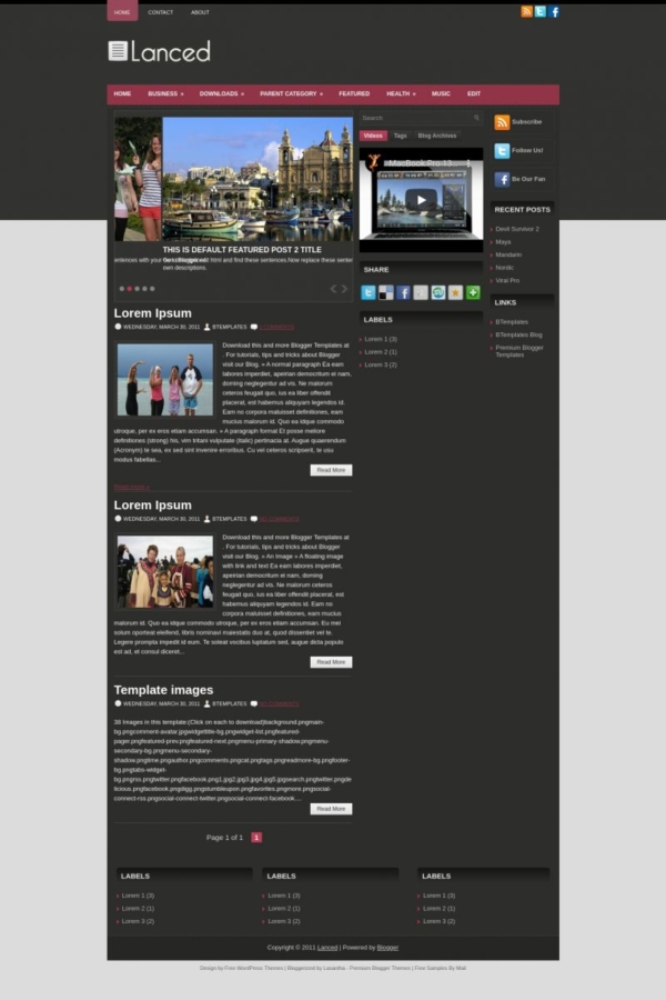Lanced Blogger Template - BTemplates