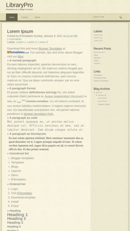 LibraryPro Blogger template - BTemplates