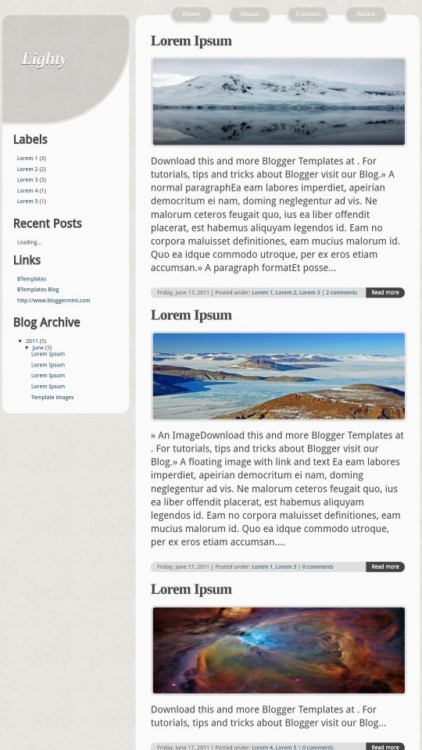 Lighty Blogger Template - BTemplates