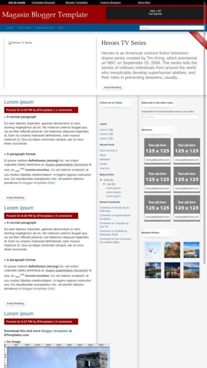 Magasin Tres Blogger template - BTemplates