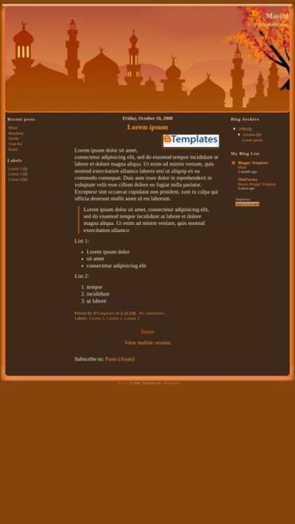 Masjid Blogger Template - BTemplates