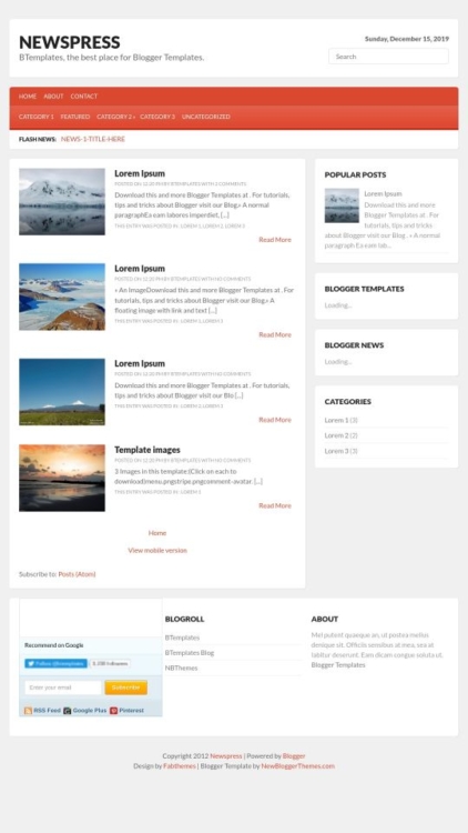 Newspress Blogger Template - BTemplates