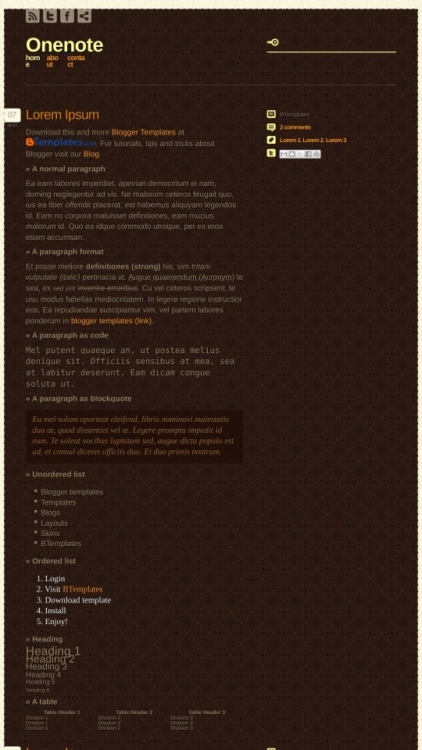 OneNote Blogger Template - BTemplates