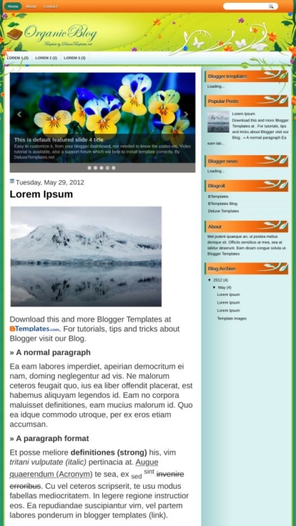 OrganicBlog Blogger Template - BTemplates