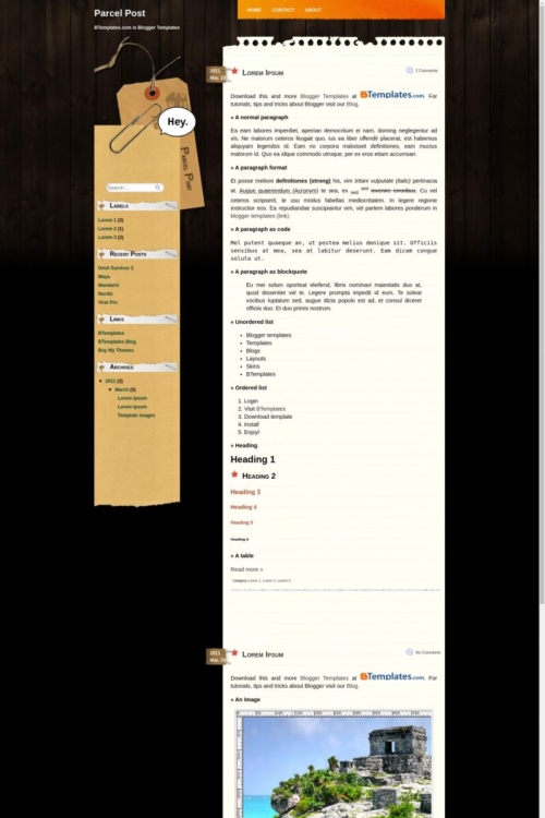 Parcel Post Blogger Template - BTemplates