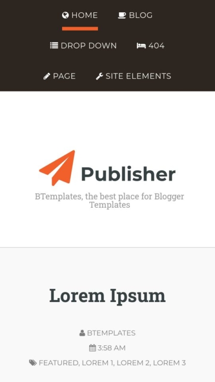 Publisher Blogger template - BTemplates